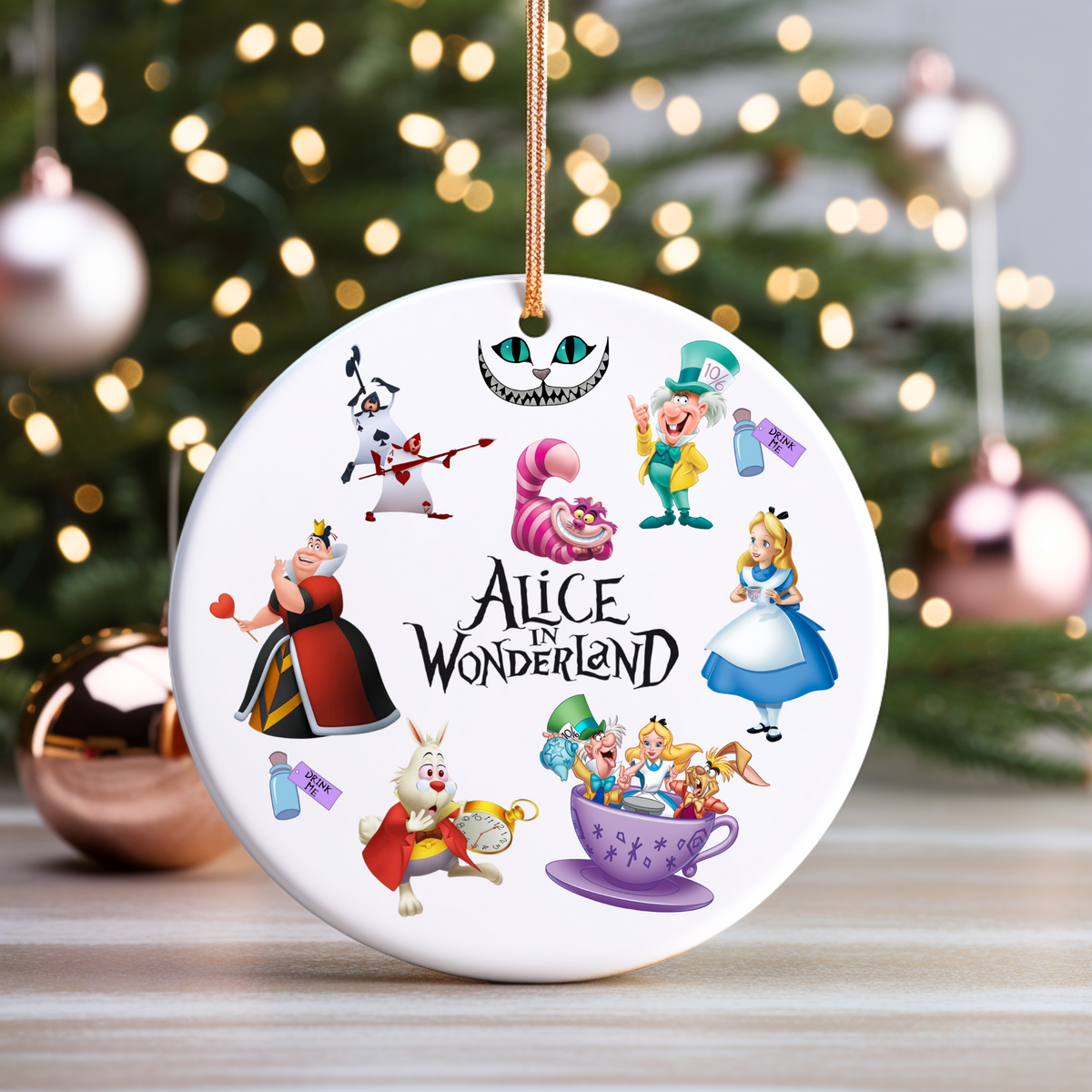 Alice In Wonderland UV DTF Christmas Ornament Decal| MamajCreations