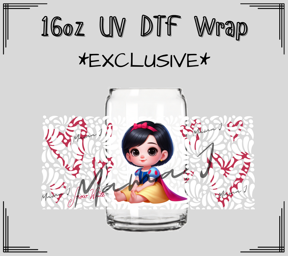 Sweet Snow White UV DTF Libby Wrap 16oz| MamajCreations