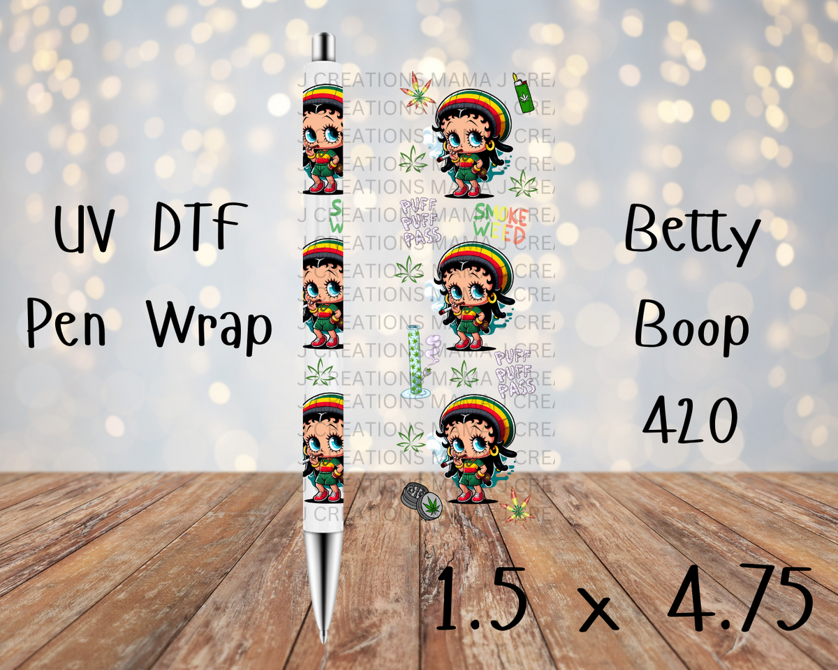 Betty Boop 420 UV DTF Pen Wrap| MamajCreations