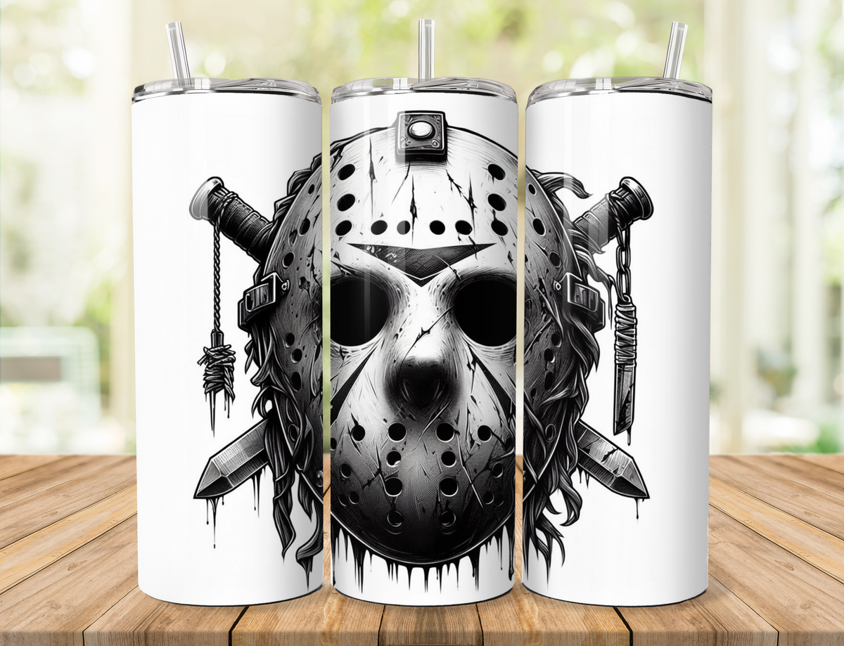 20oz Jason Mask Sublimation Tumbler Wrap EXCLUSIVE| MamajCreations