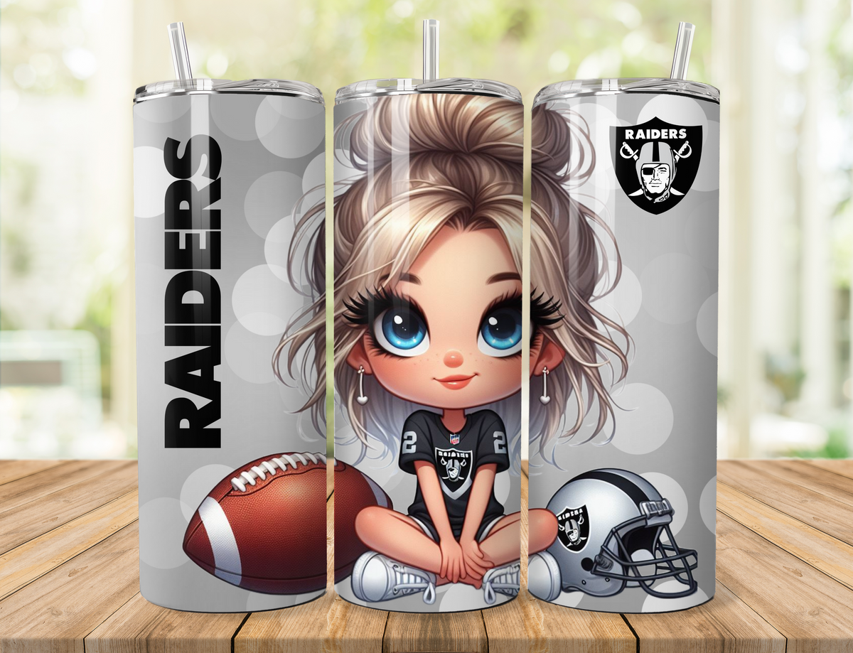 Raiders Football Cutie 20oz Tumbler| MamajCreations