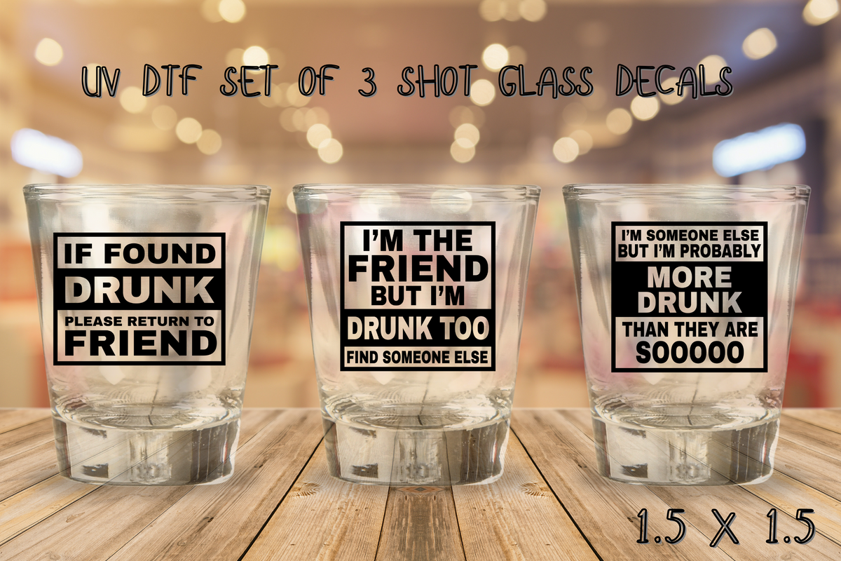 Friends Shot Glass Set Of 3 UV DTF Decals| MamajCreations