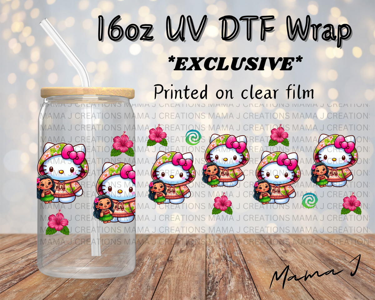 Hello Kitty Moana Doll Libbey Wrap 16oz| MamajCreations