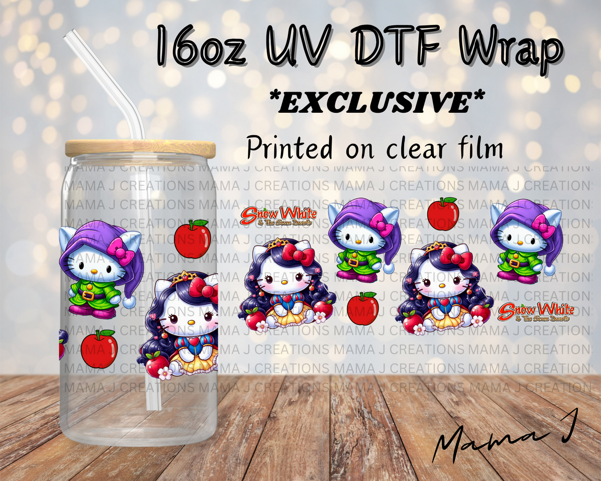 Hello Kitty Snow White & Dopey Libbey Wrap 16oz| MamajCreations