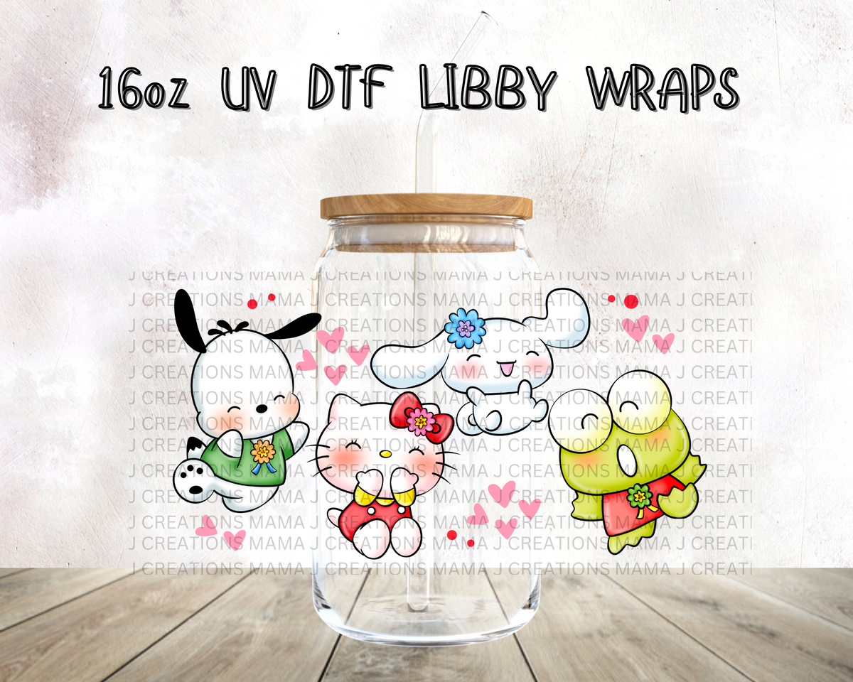 Hello Kitty & Fiends Valentine UV DTF Libby Wrap 16oz| MamajCreations