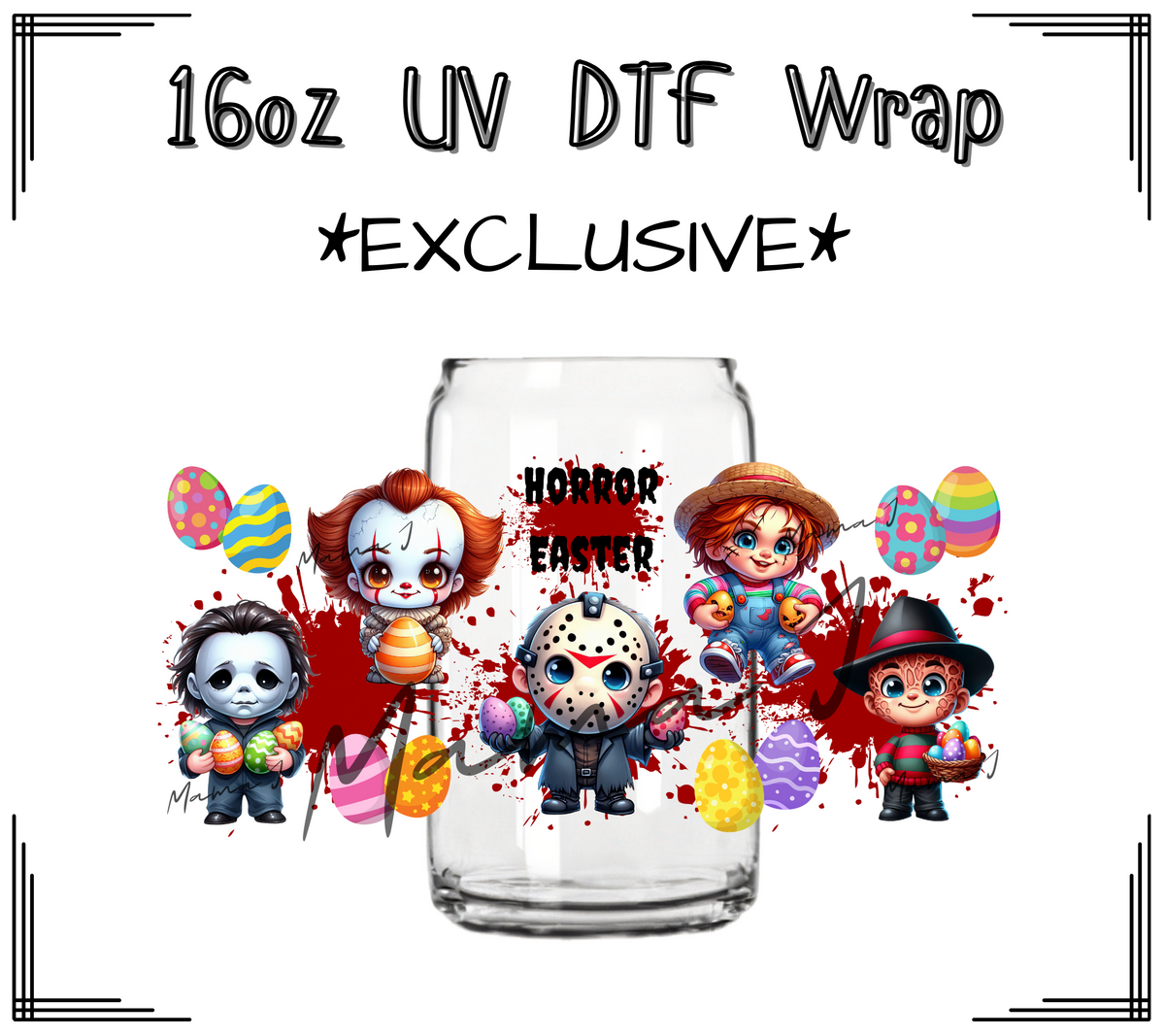 Horror Easter UV DTF Libby Wrap 16oz| MamajCreations