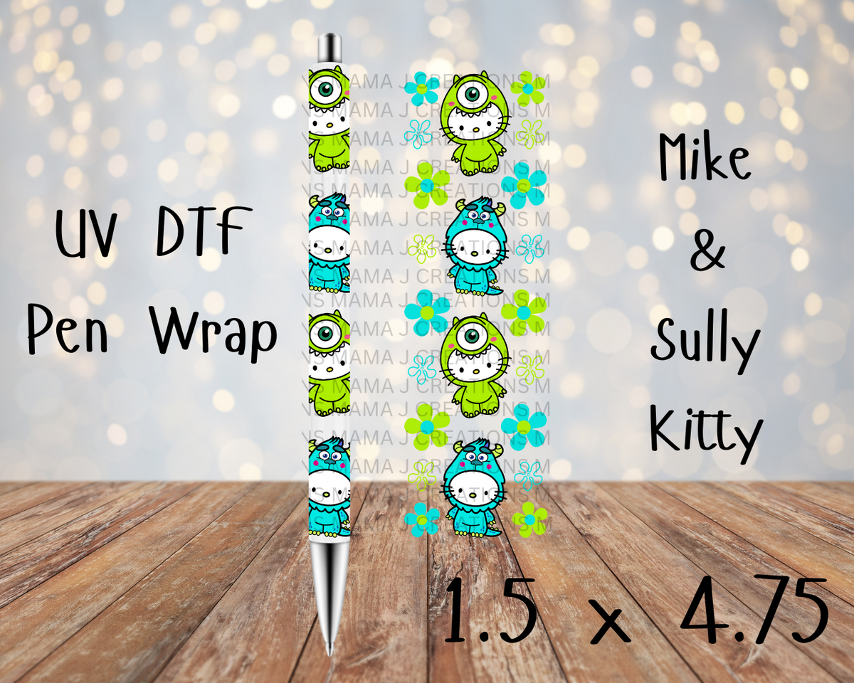 Mike & Sully Kitty UV DTF Pen Wrap| MamajCreations