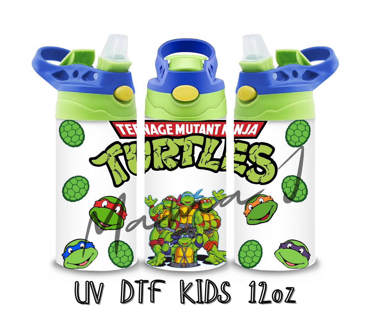 Ninja Turtles Kids 12oz Flip Top UV DTF| MamajCreations