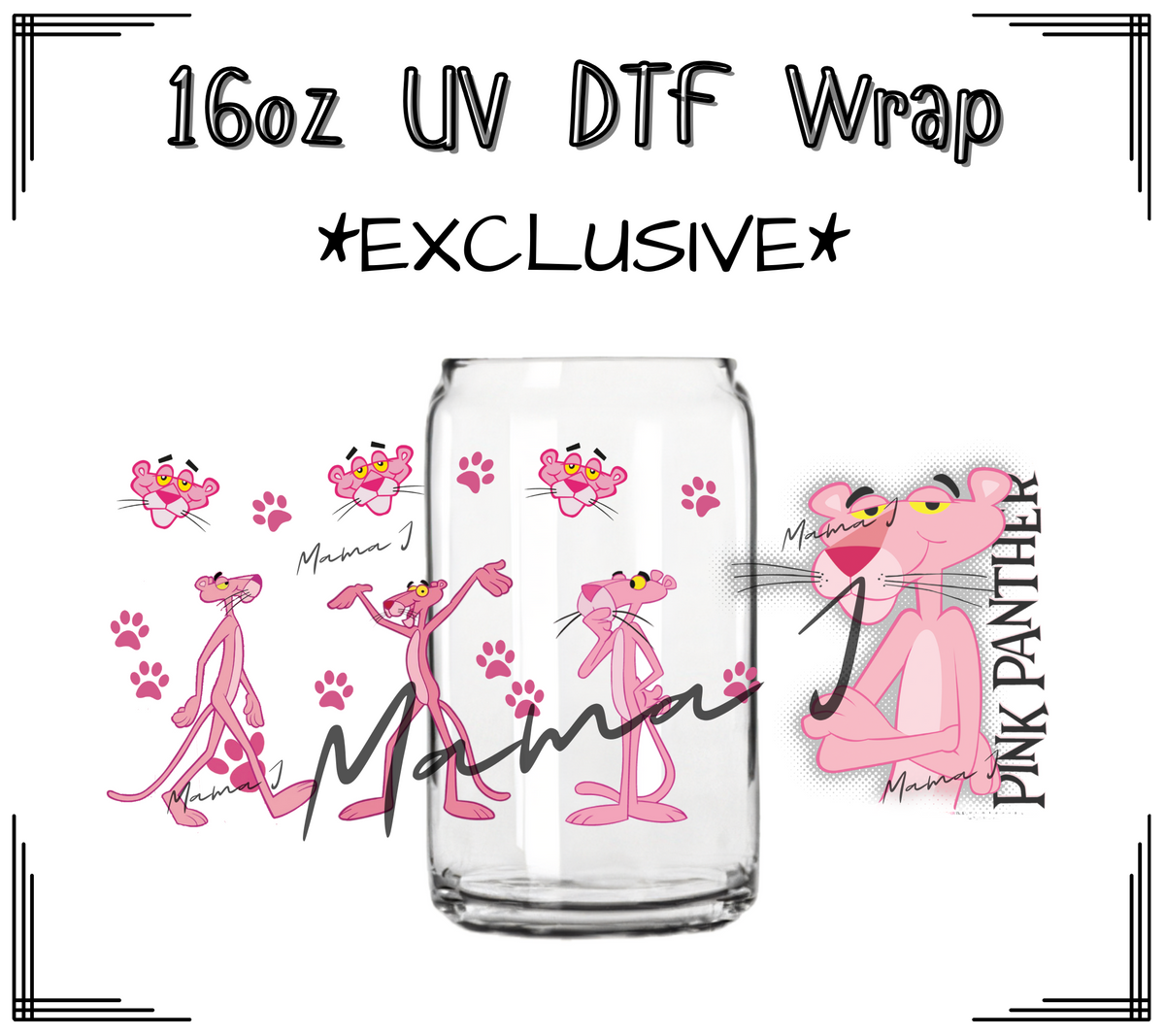 Pink Panther UV DTF Libby Wrap 16oz| MamajCreations