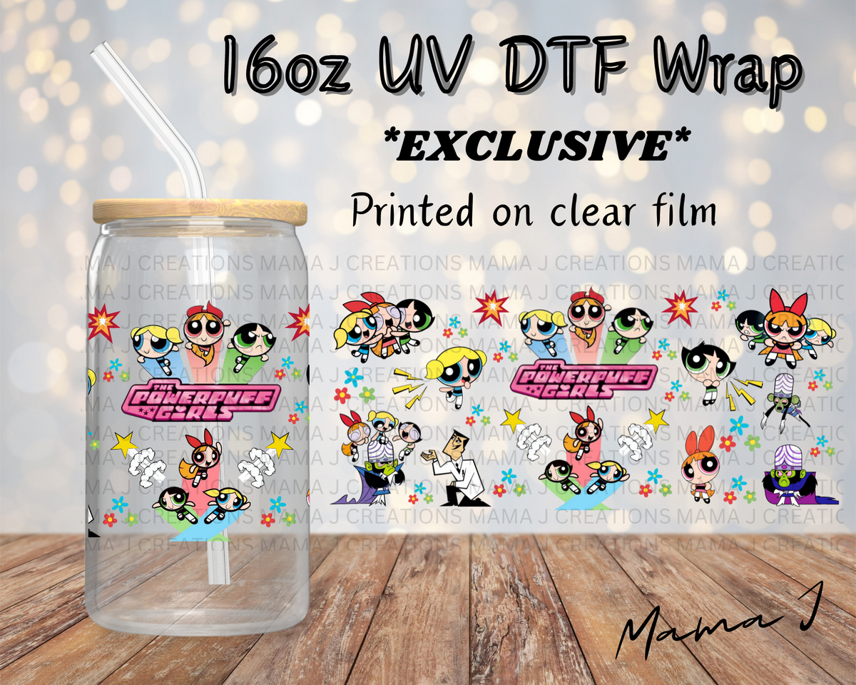 UV DTF Powerpuff Girls Libbey Wrap 16oz| MamajCreations