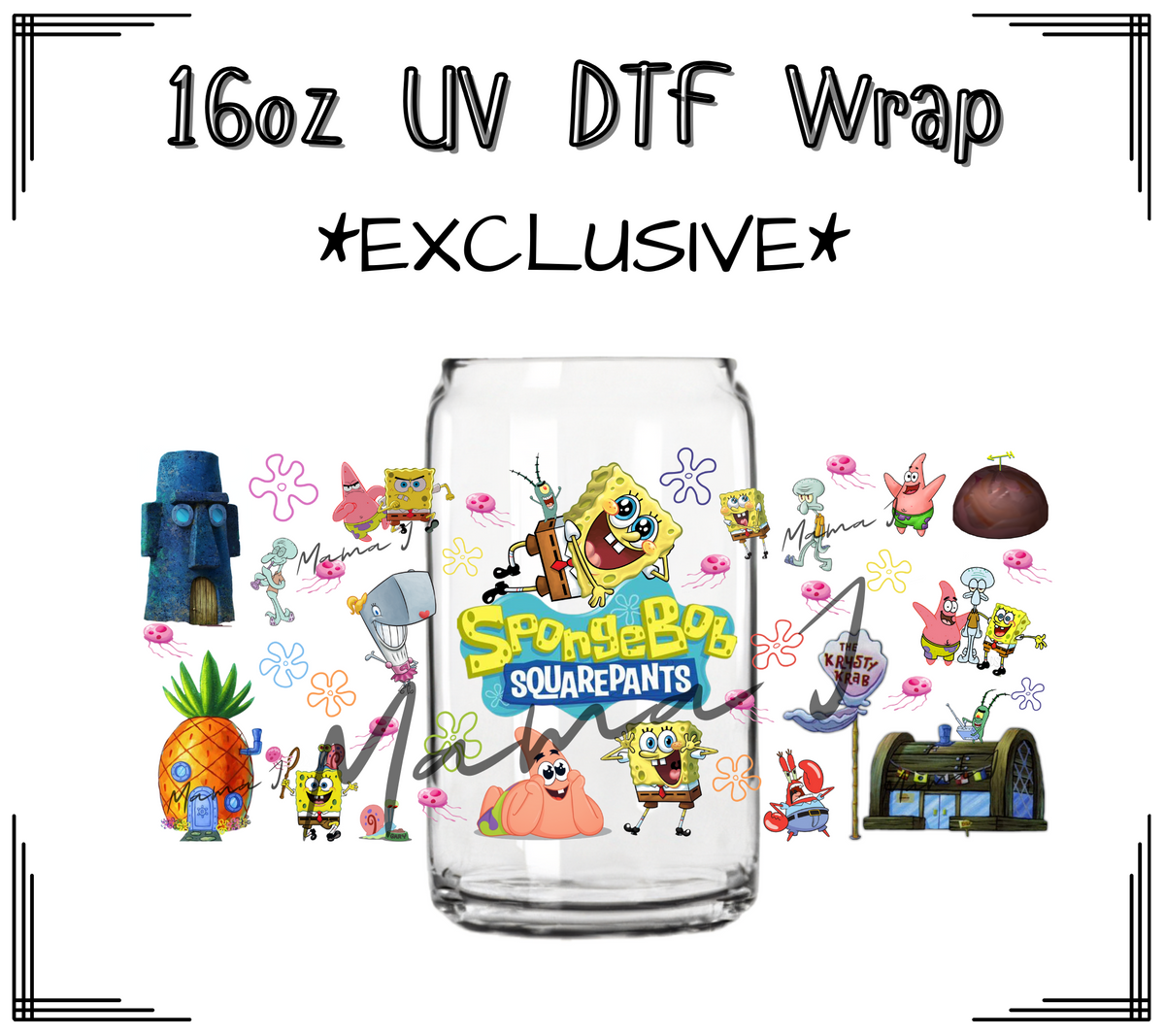 SpongeBob UV DTF Libby Wrap 16oz| MamajCreations