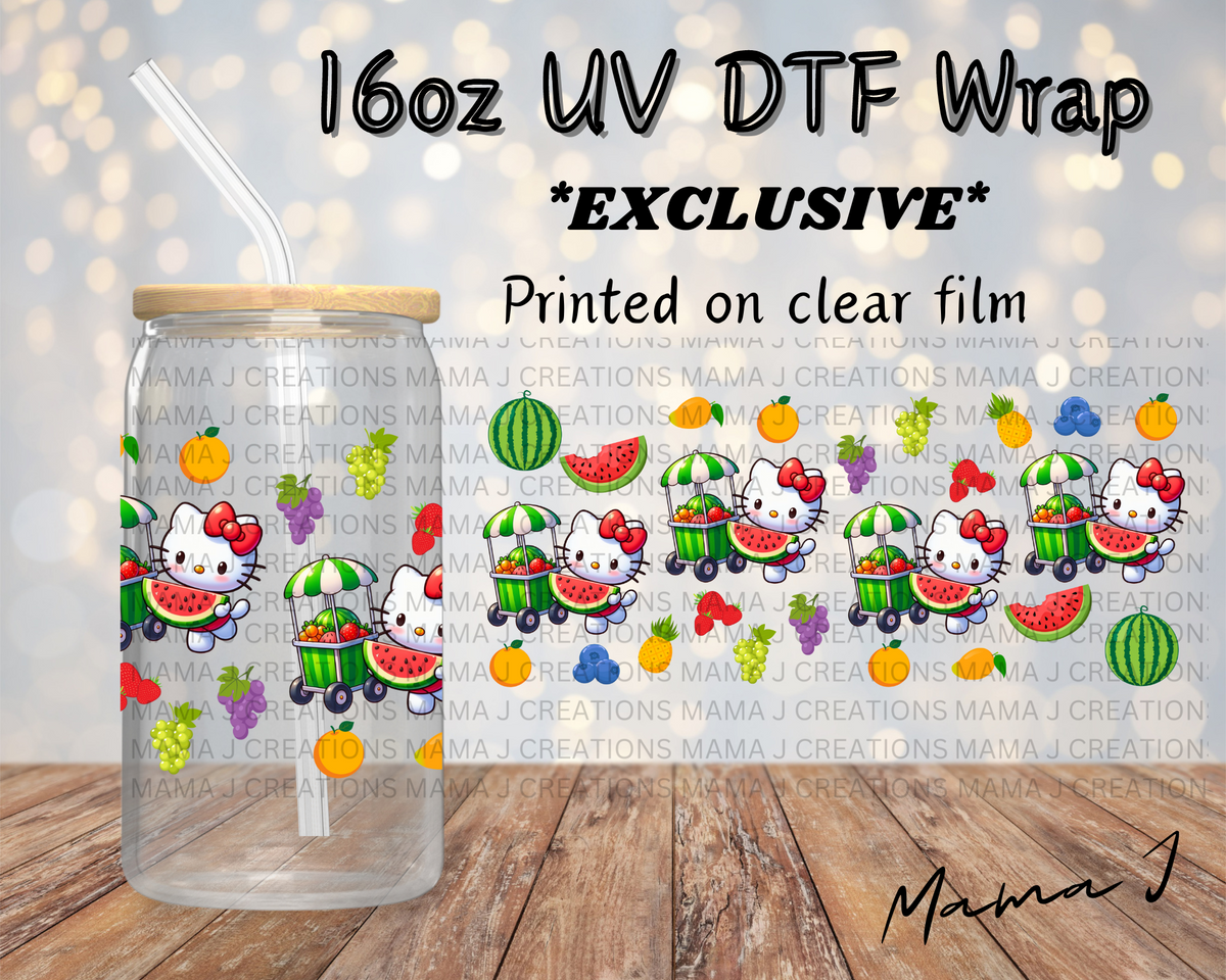 Hello Kitty Watermelon Cart Libbey Wrap 16oz| MamajCreations