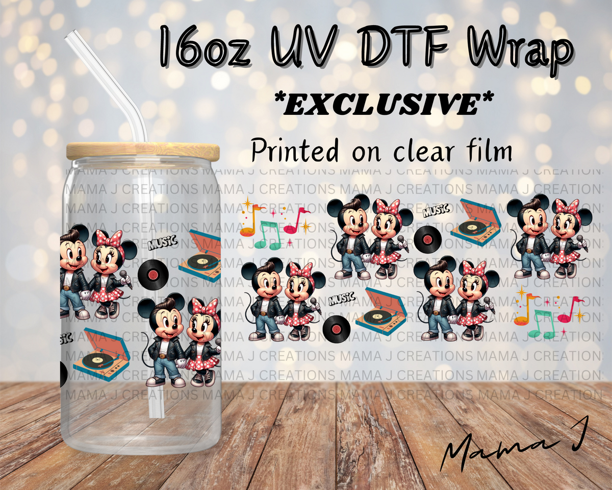 Mickey & Minnie Greasers Libbey Wrap 16oz| MamajCreations