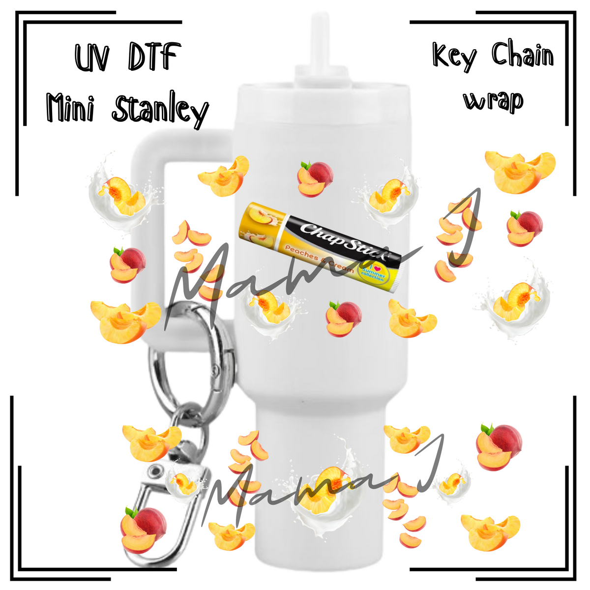 Peach UV DTF Mini Stanley Key Chain Wrap| MamajCreations