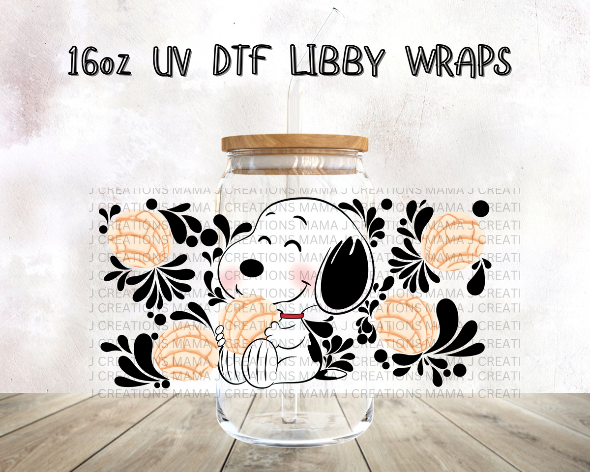 Snoopy Concha UV DTF Libby Wrap 16oz| MamajCreations